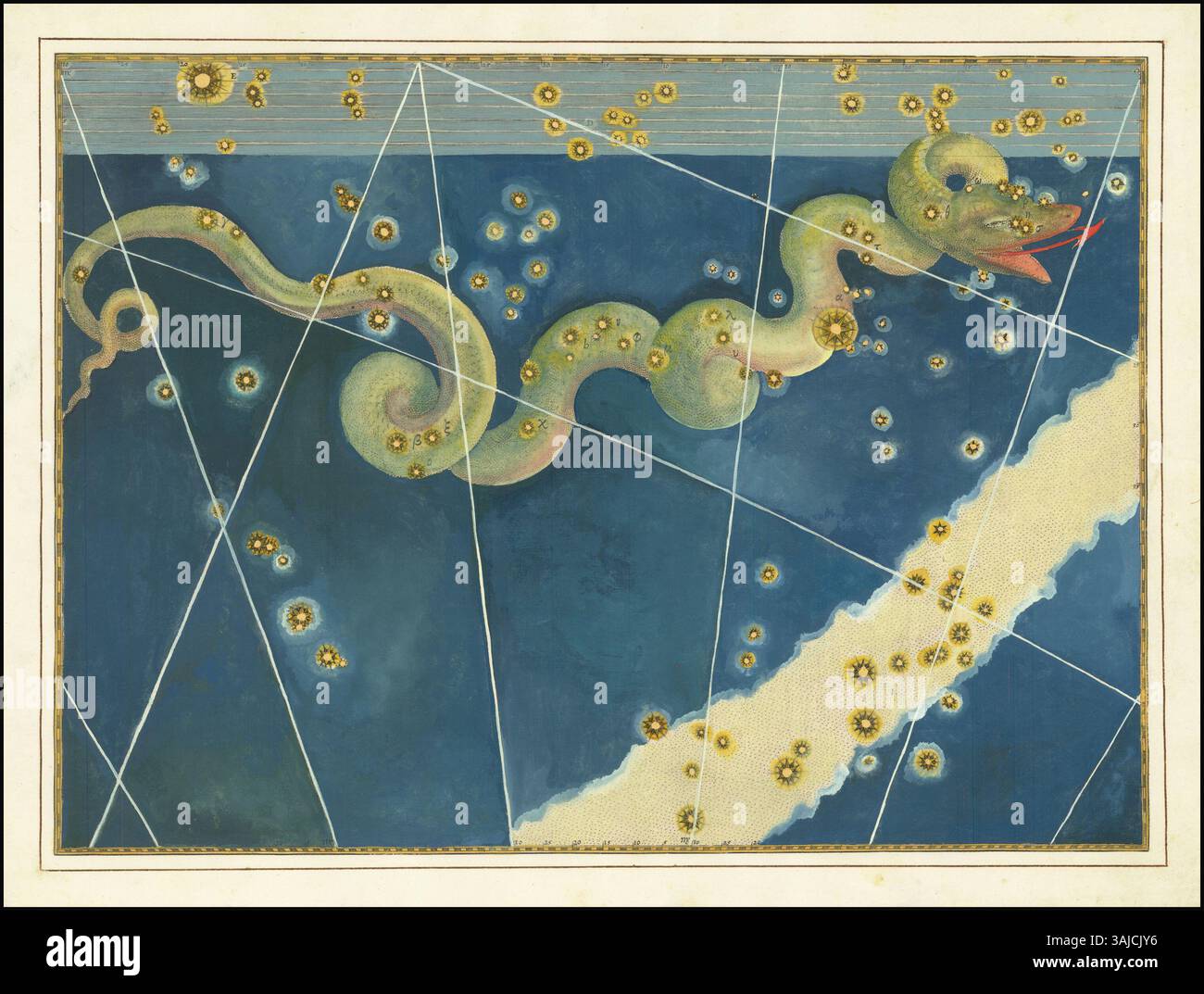 Johann Bayer's *Hydra* (1624) depicts the constellation Hydra ...