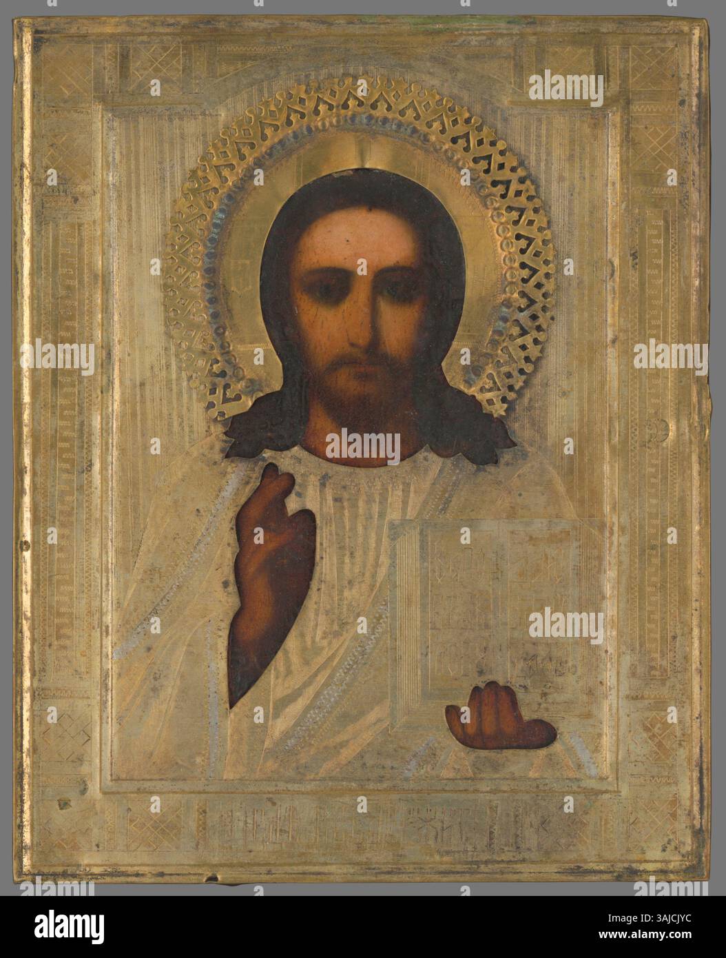 This religious painting, 'Kristus Pantokrator,' painted in 1850 by an ...