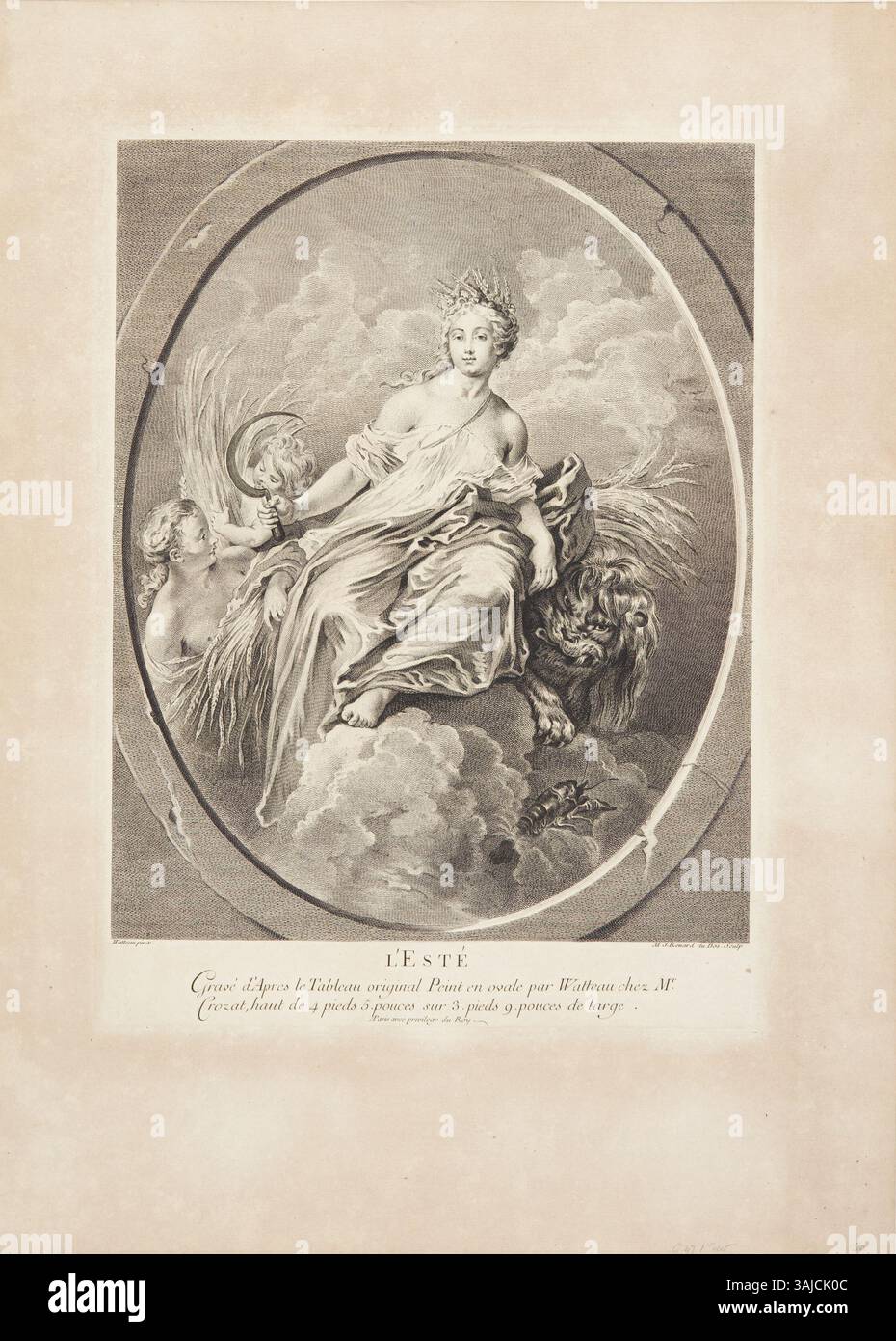 Marie-Jeanne Renard Du Bos created an etching of 'Summer', after ...