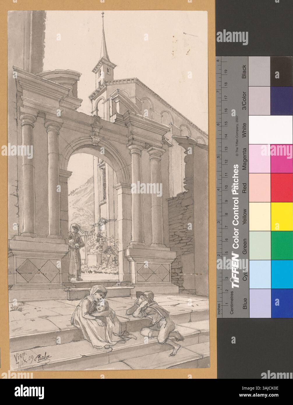 This 1909 illustration by Johann Rudolf Rahn shows a weathered portal ...