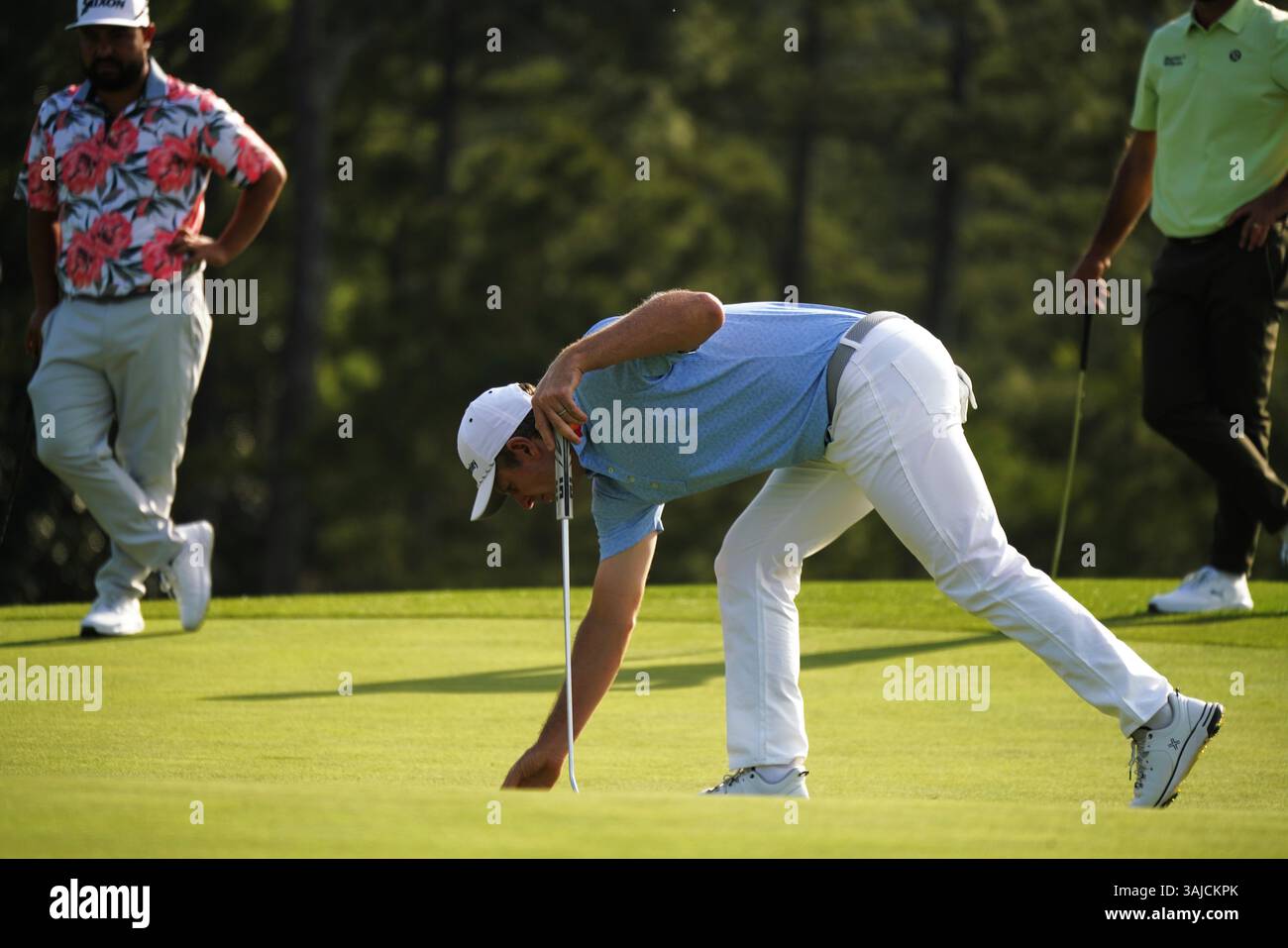Augusta, USA. 10th Apr, 2025. Justin Rose of England competes during ...