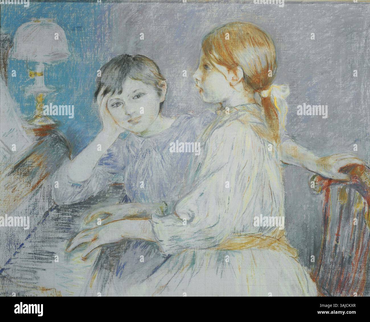 'Le Piano' (1888) by Berthe Morisot is a pastel on paper depicting ...