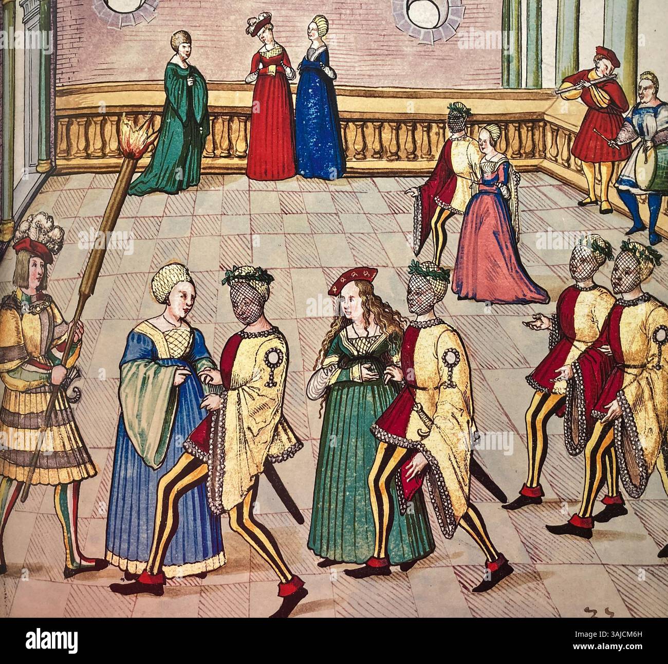 Miniature (folio 32) from the Freydal Tournament Book, illustrating ...