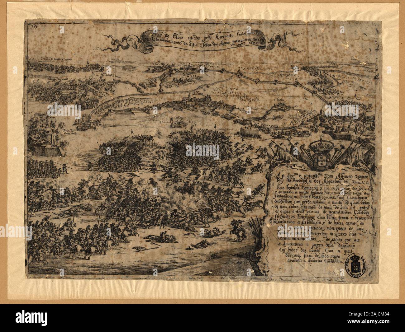 Dirk Stoop's painting depicts the Battle of the Lines of Elvas, fought ...