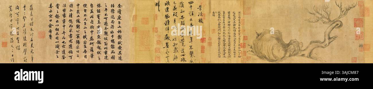 The *Scroll of Wood and Rock* by Su Shi, painted in the 11th century ...