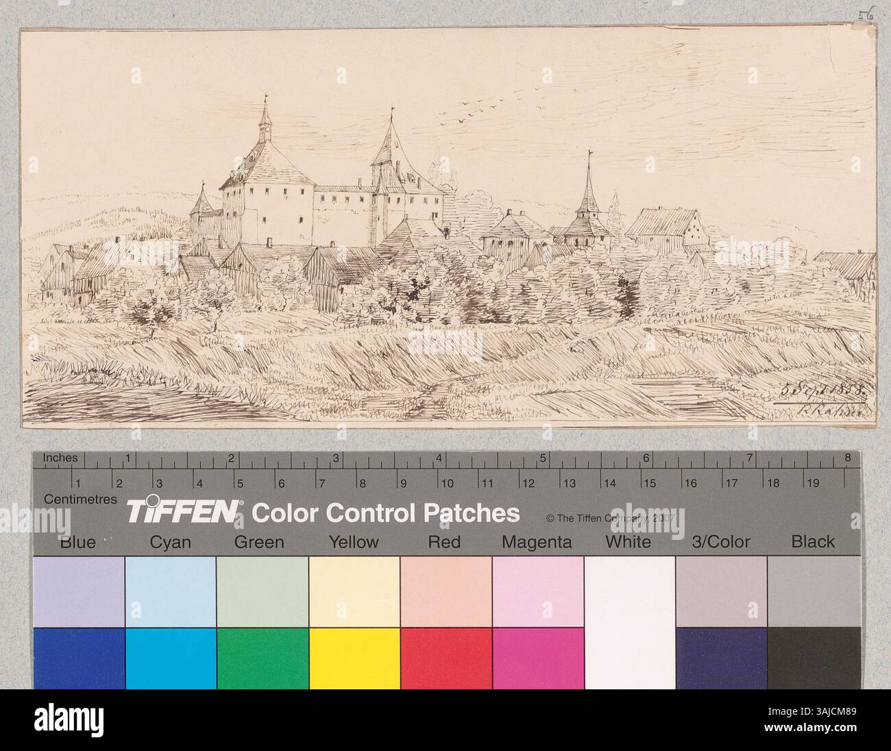 This image shows the exterior view of Kyburg Castle in Kyburg ...