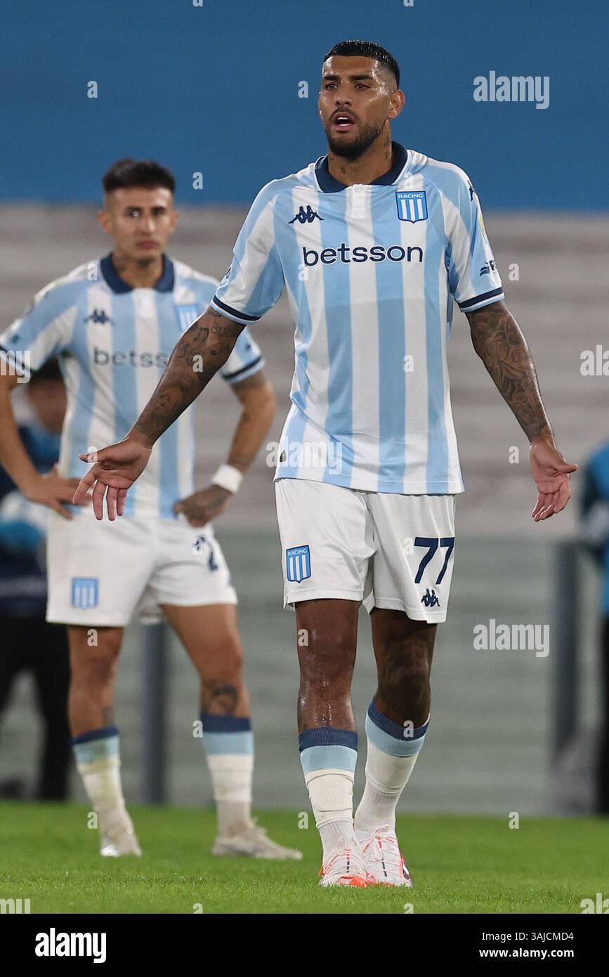 Racing Club's Uruguayan forward Adrian Balboa looks on during the ...