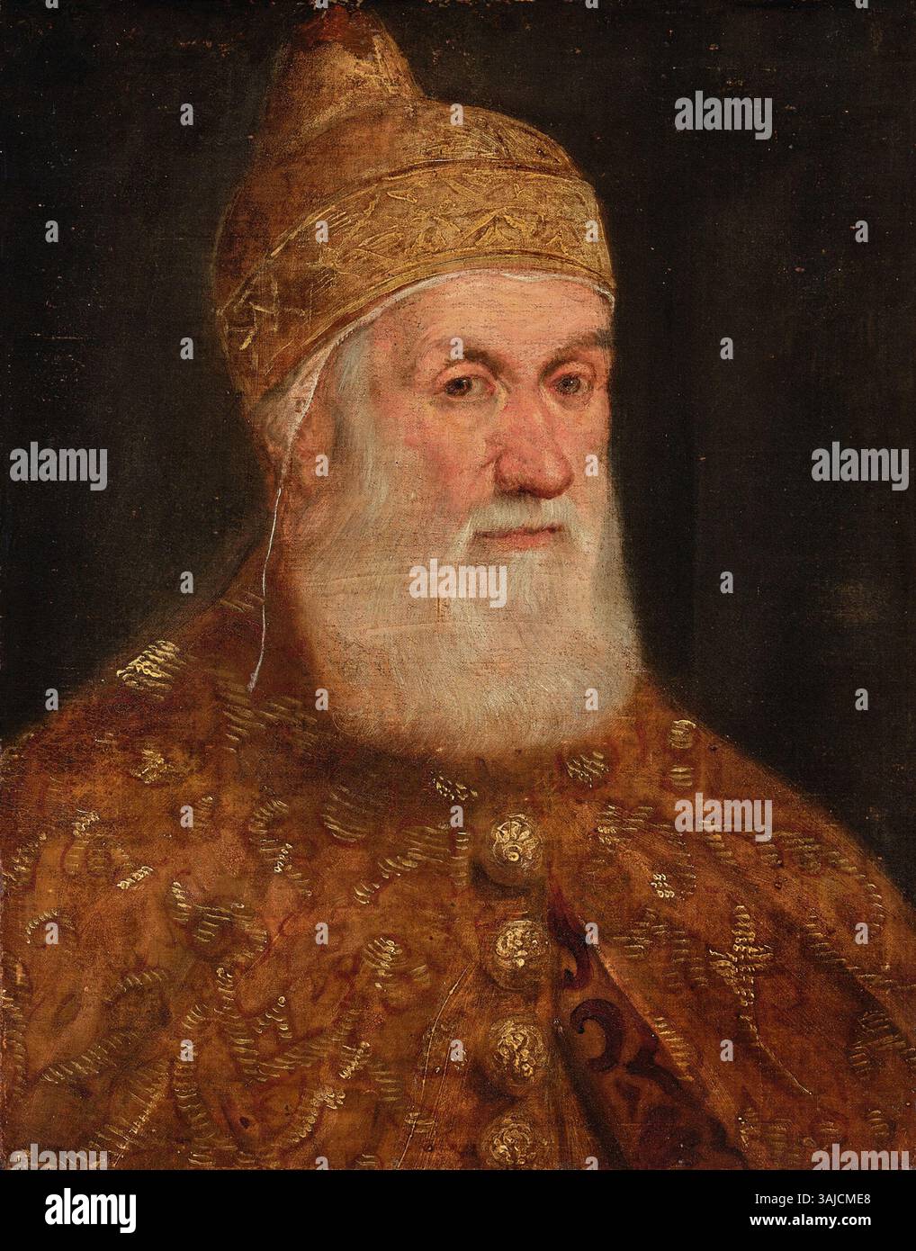 This oil painting by Jacopo Tintoretto and his workshop depicts Doge ...