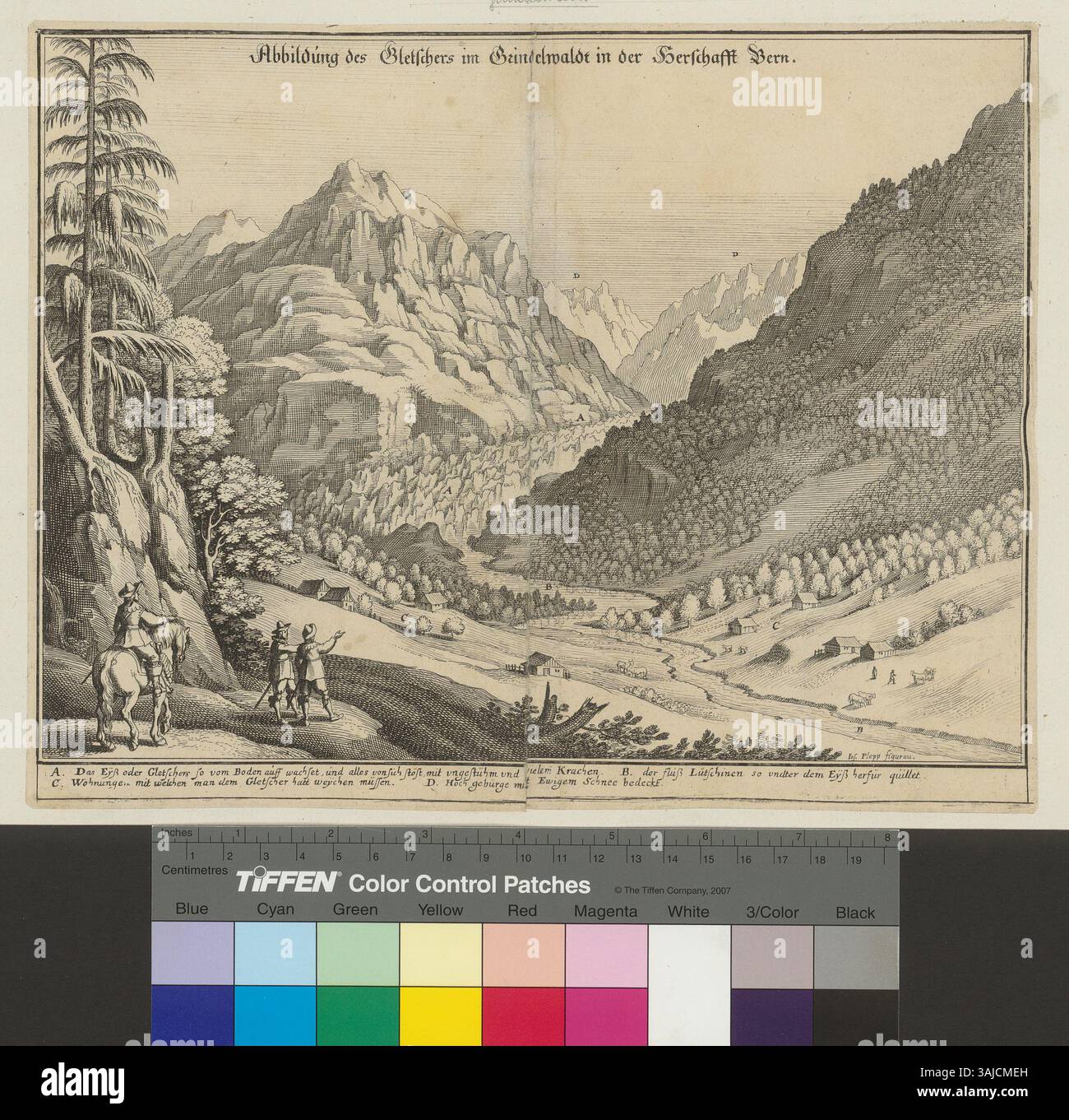 This 1642 etching by Joseph Plepp shows the glacier in Grindelwald ...