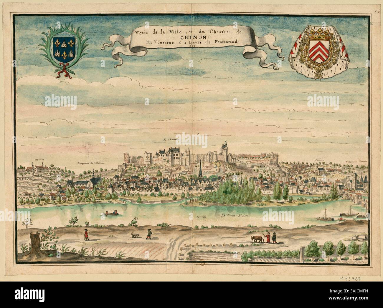 A drawing by Louis Bourdan from around 1699 showcasing the city and ...