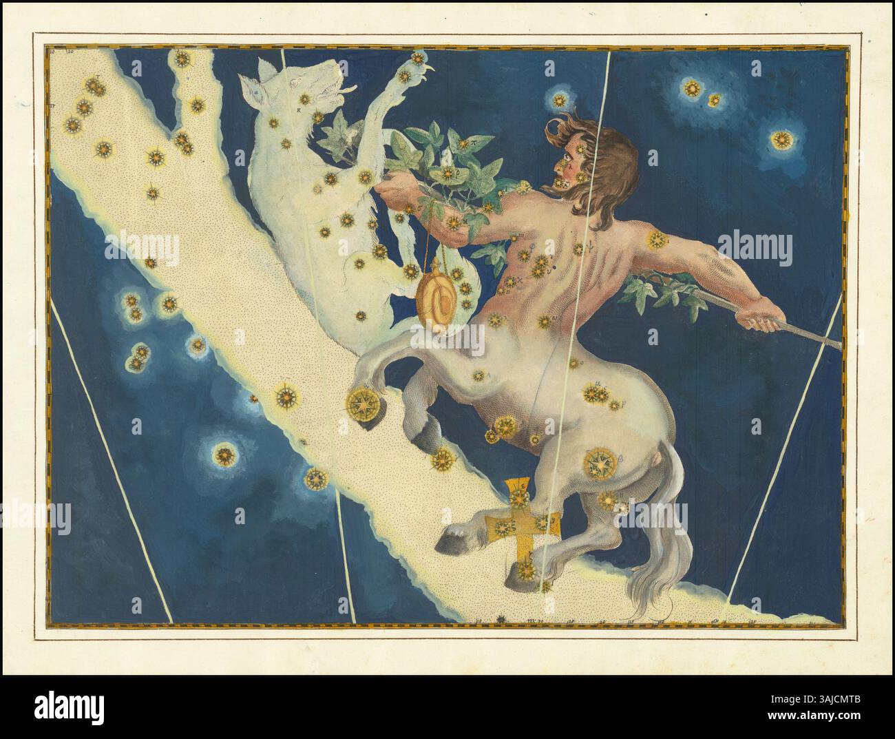 Lupus and Centaurus is a celestial illustration by Johann Bayer ...