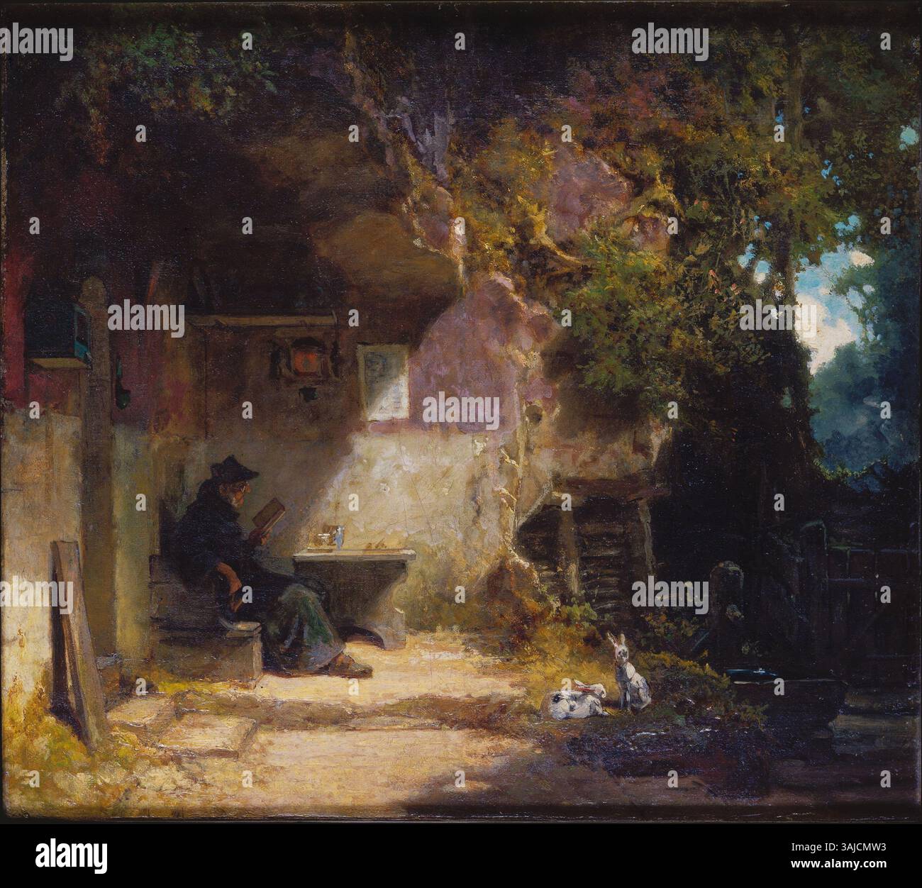 The Hermit in front of His Retreat, painted by Carl Spitzweg in 1844 ...