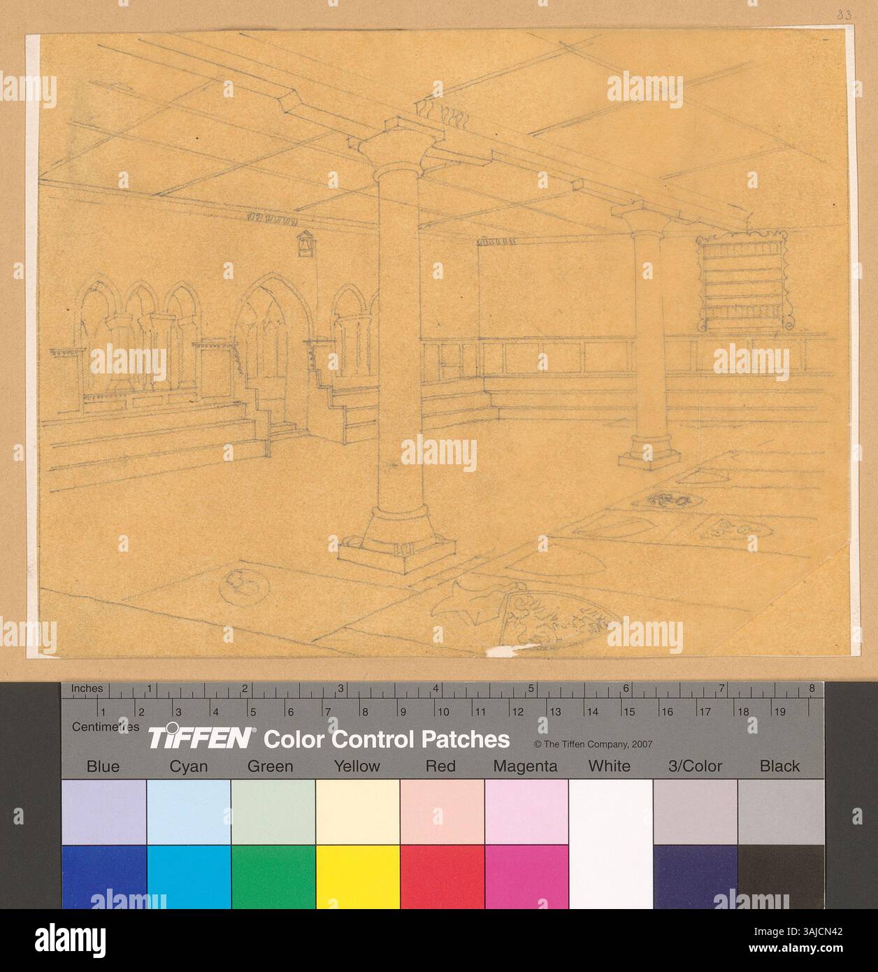 This print depicts the Chapter House facing northwest in the Wettingen ...