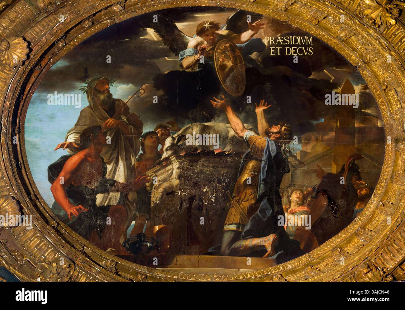 In Jan Miel's painting, King Clovis of France receives a shield bearing ...