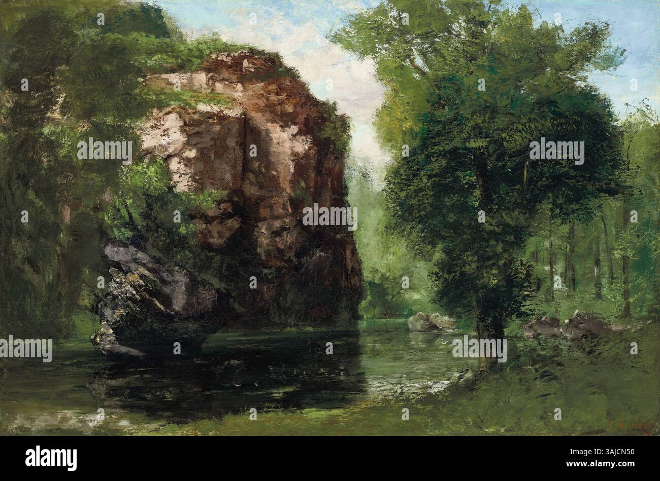 Gustave Courbet's 1868 landscape painting, 'The Silent River,' depicts ...