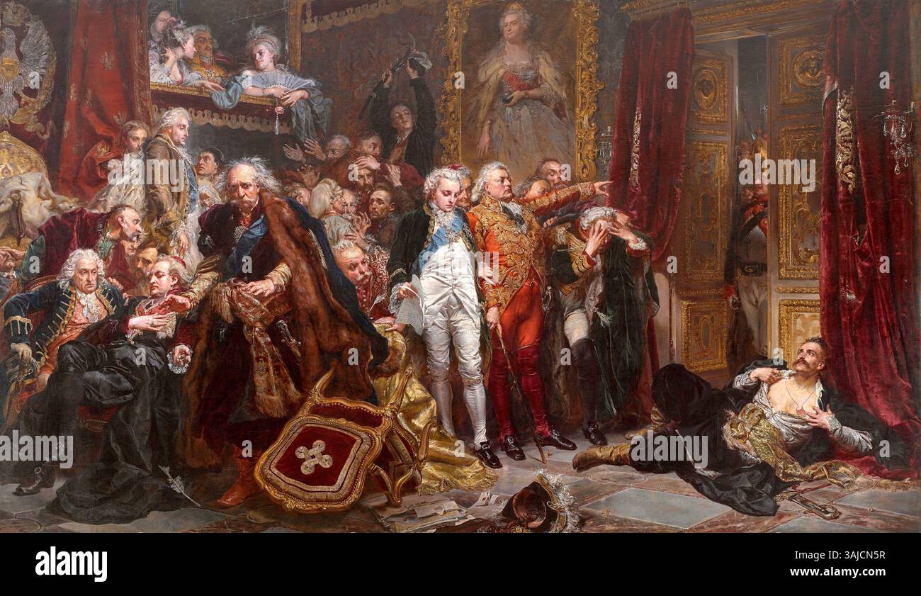Jan Matejko's 1866 painting Rejtan: The Fall of Poland dramatizes the ...