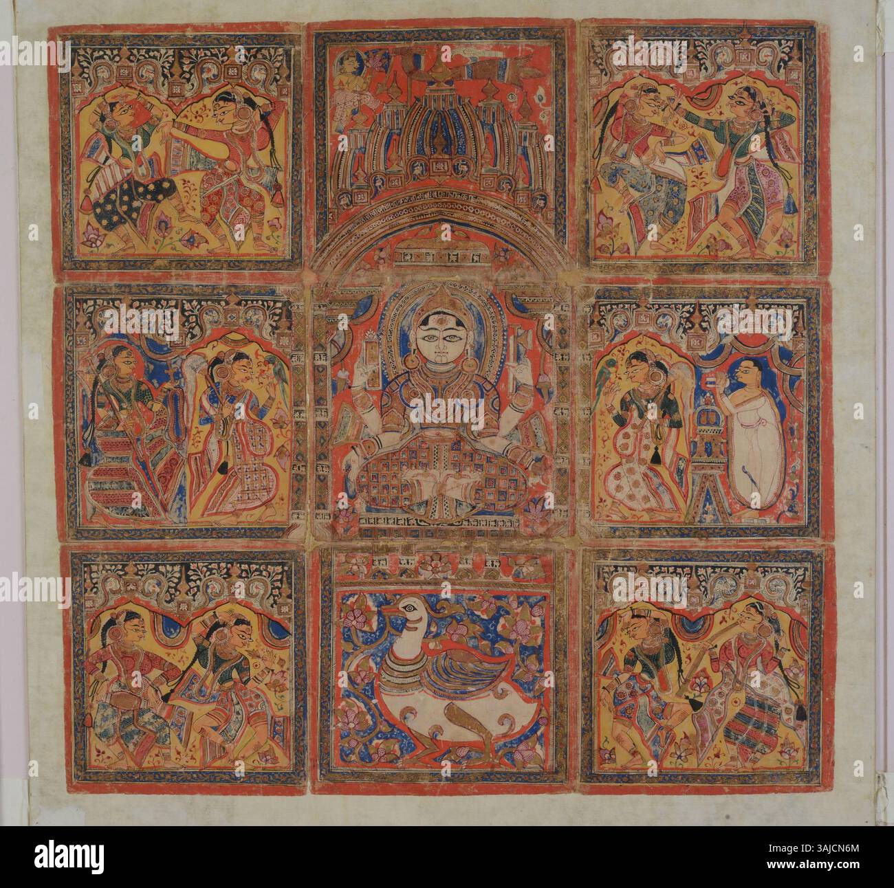 The 'Saraswati Pata' painting, created between 1475 and 1500 in Jain ...