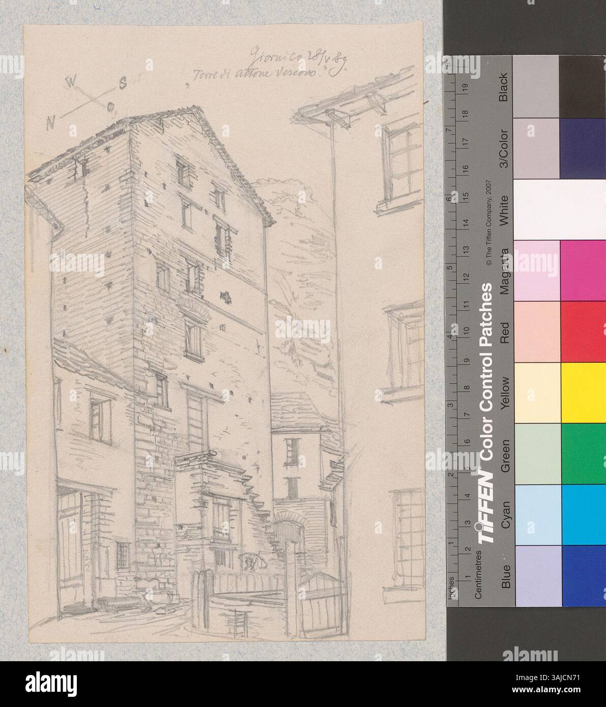 This 1889 drawing by Johann Rudolf Rahn depicts the exterior view of ...