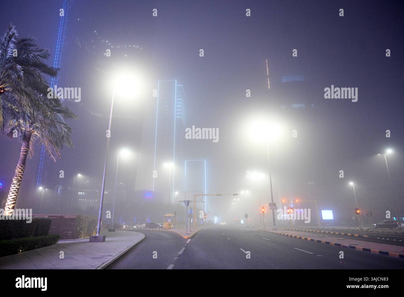 Kuwait City, Kuwait. 11th Apr, 2025. Buildings are seen during a dust ...