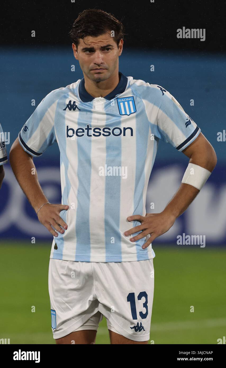 Racing Club's midfielder Santiago Sosa looks on before the CONMEBOL ...