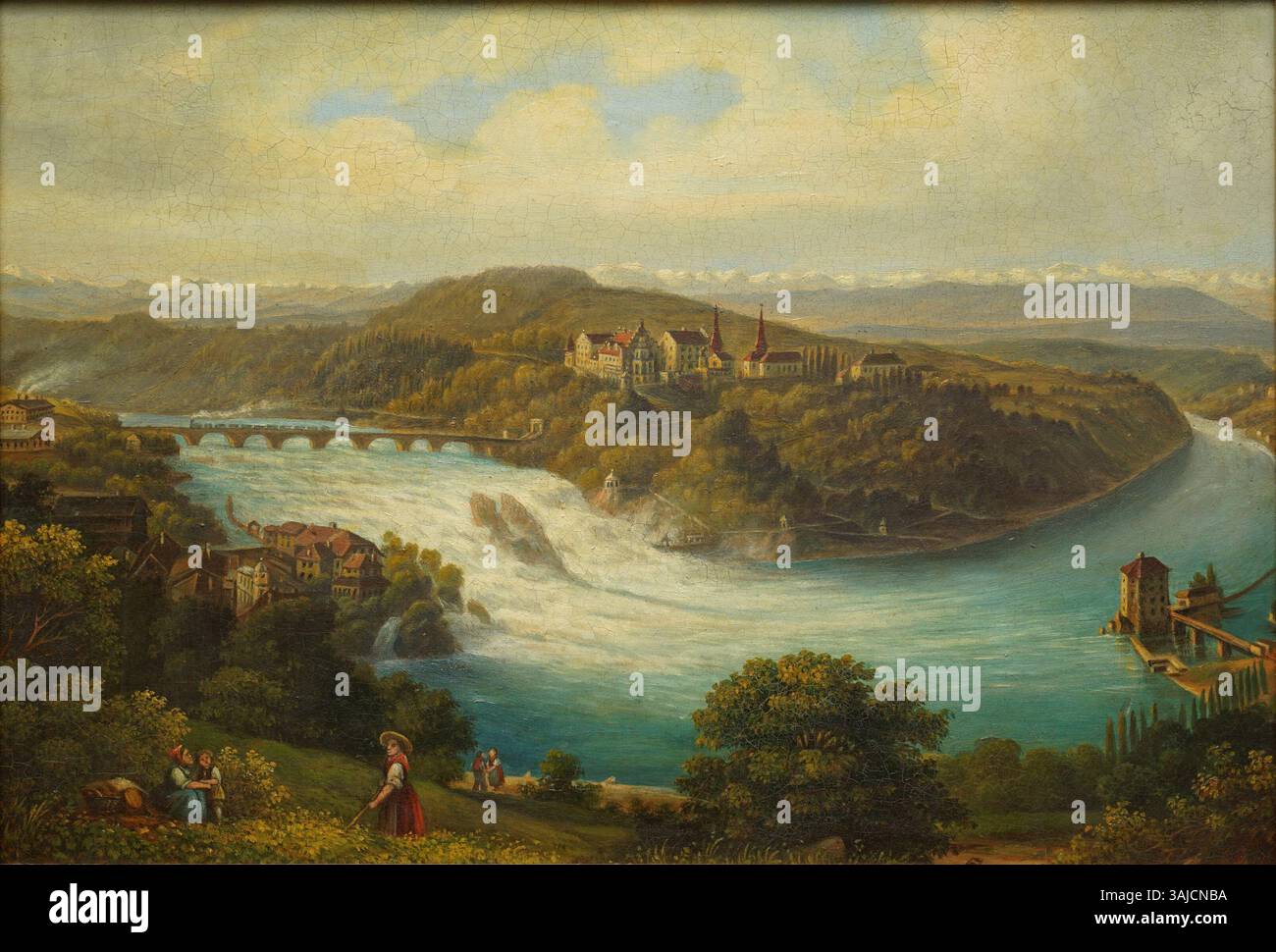 This oil painting by Johann Heinrich Müller depicts the famous Rhine ...