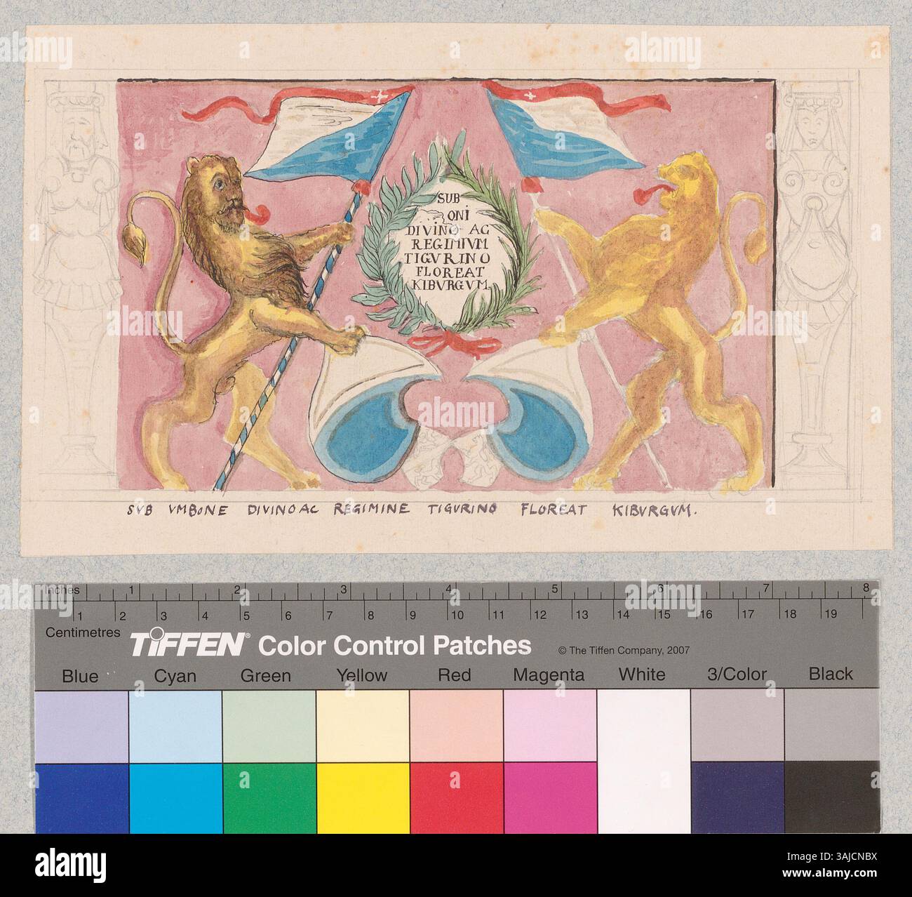 This image by Johann Rudolf Rahn shows a heraldic plaque above the ...