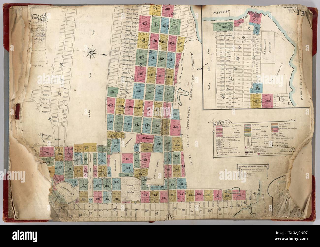 San Francisco Sanborn Insurance Map Atlas (1905) features full-color ...