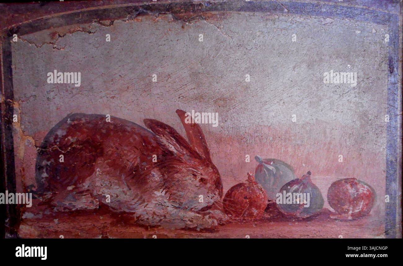 This painted plaster artwork from Herculaneum, dating to 45-79 AD ...