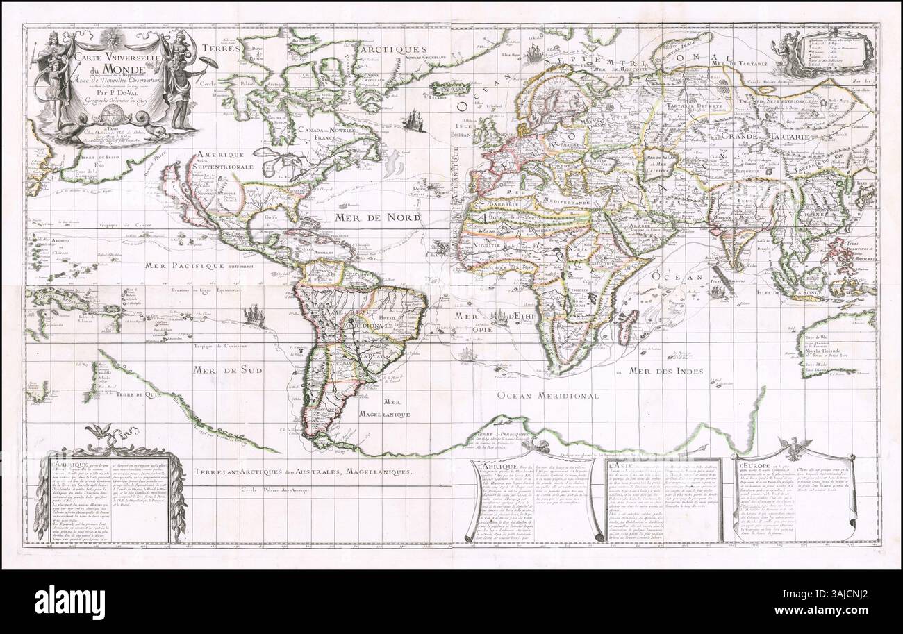 1684 world map titled 'Carte Universelle du Monde,' also known as the ...