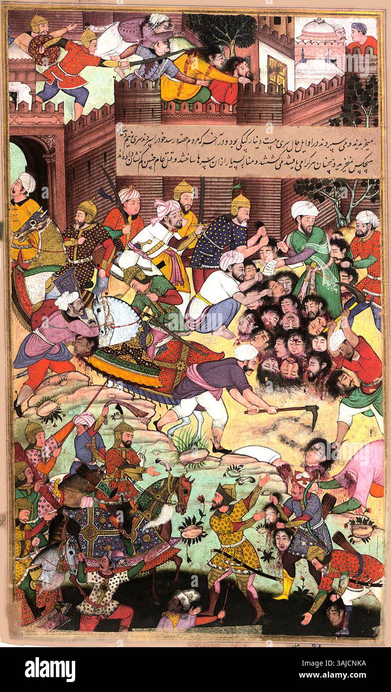 This grisly 16th-century painting from *Tarikh-i Khandan-i Timuriyya ...