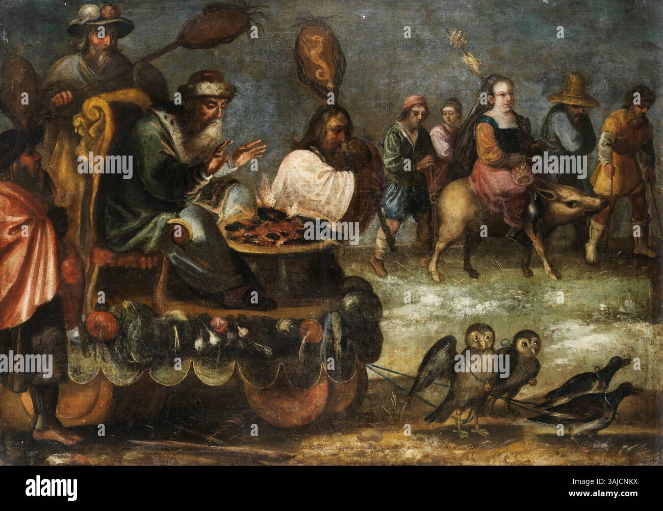 This 17th-century Flemish oil on canvas painting, *Allegory of December ...