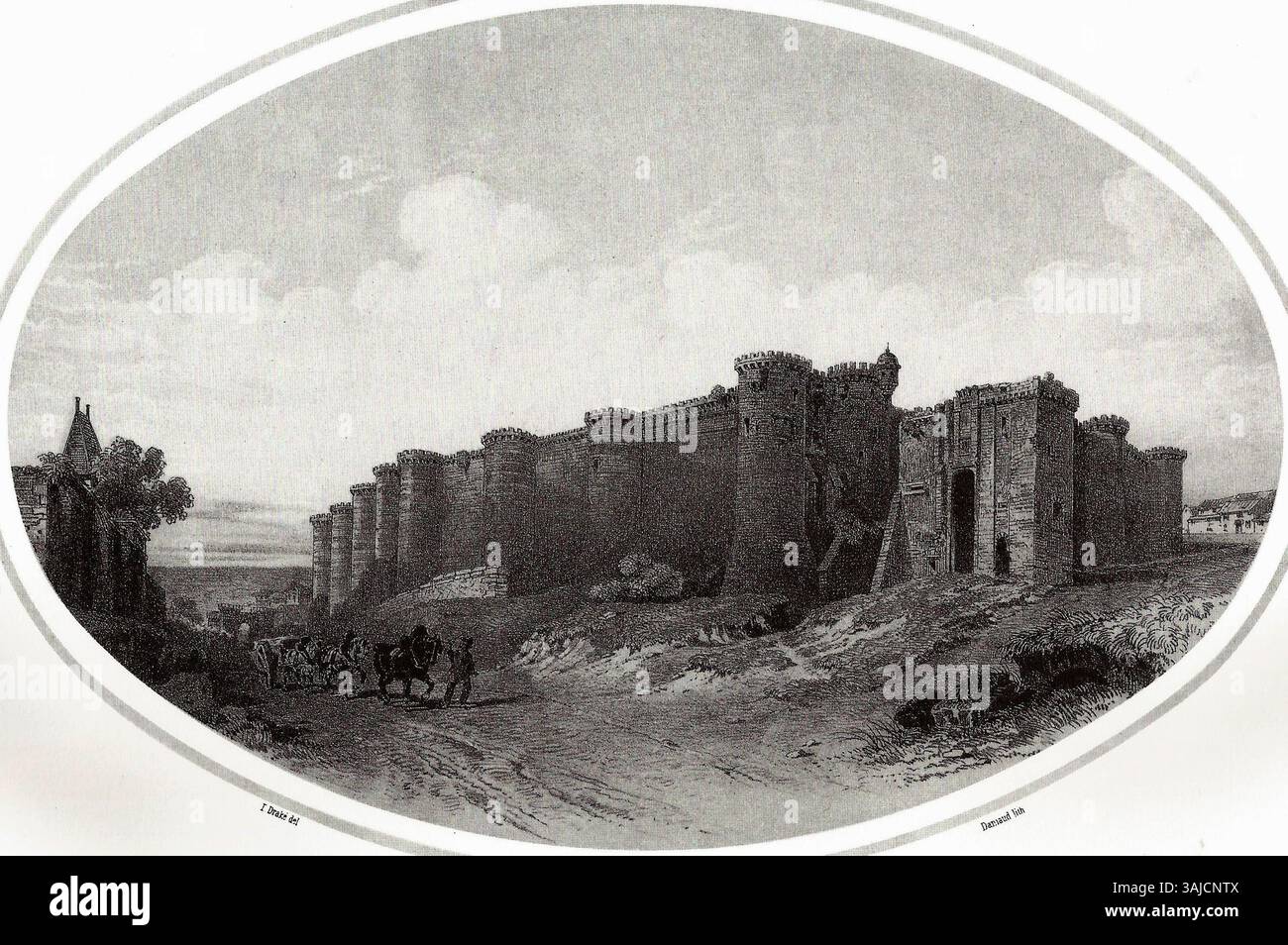 Thomas Drake's 1856 engraving of Château d'Angers provides a detailed ...