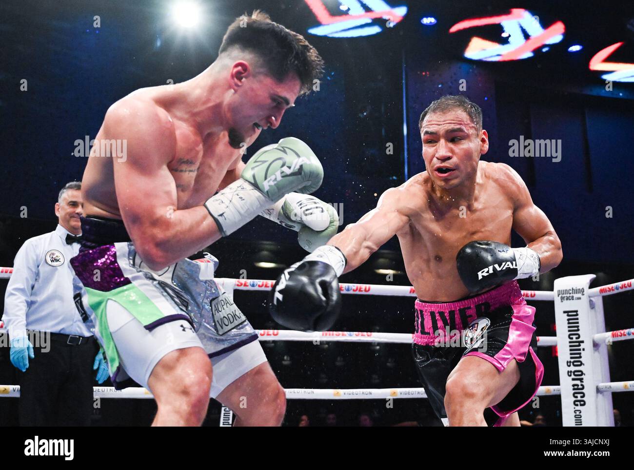 Montreal, Canada. 10th Apr, 2025. Christopher Guerrero, left, takes a ...