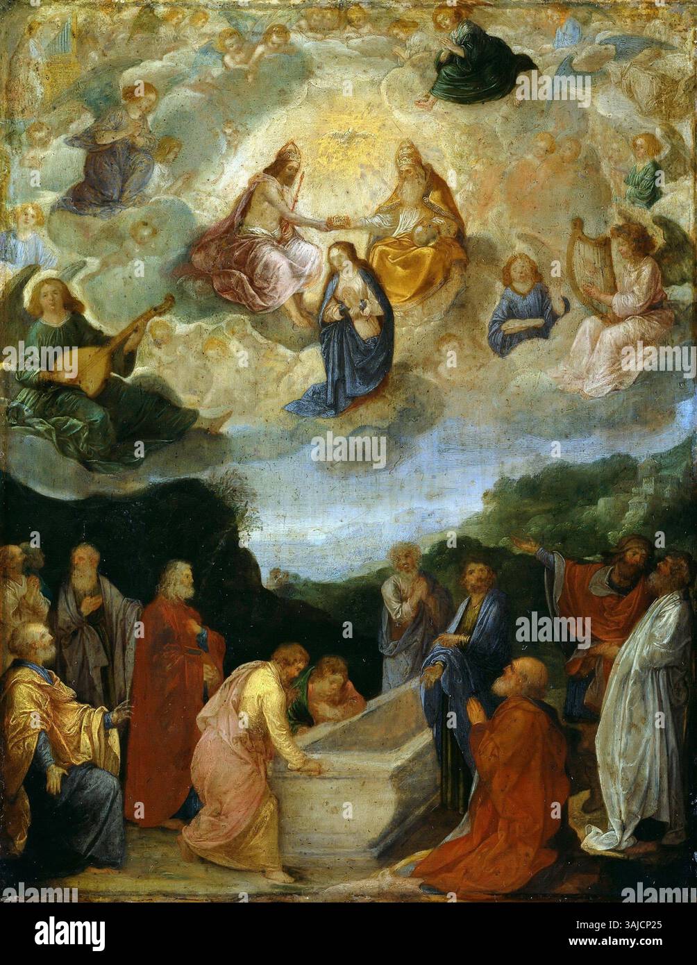 Adam Elsheimer, Triptych depicting six scenes from the life of the Virgin Mary, c. 1598. The ...