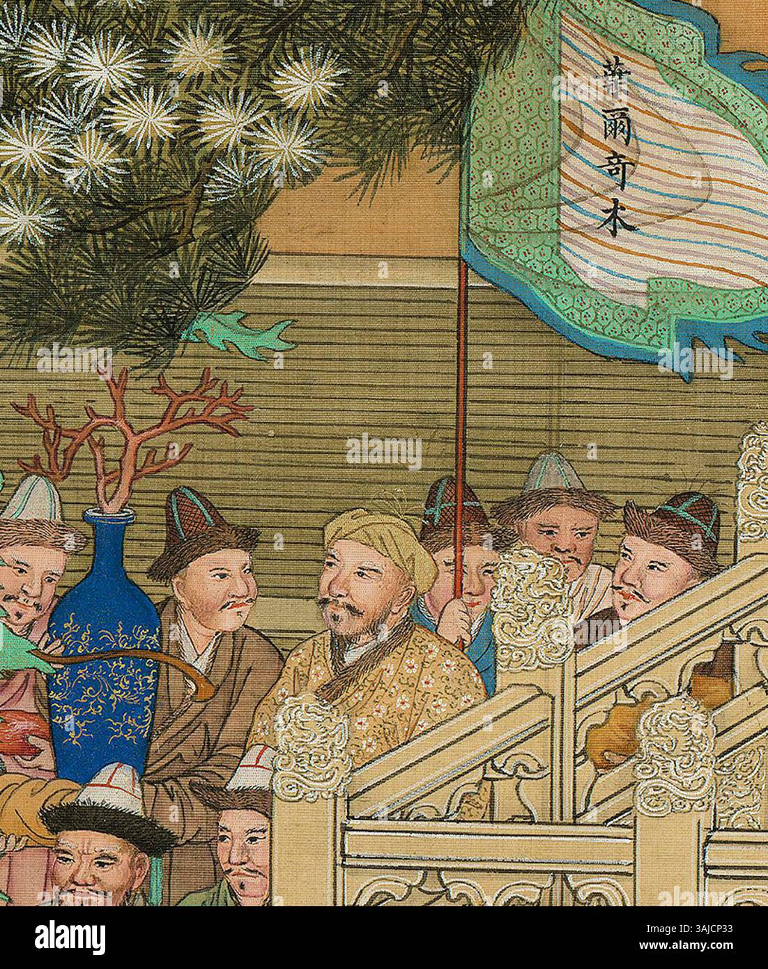 This 1761 painting shows the Yarkent delegates in Peking, illustrating ...