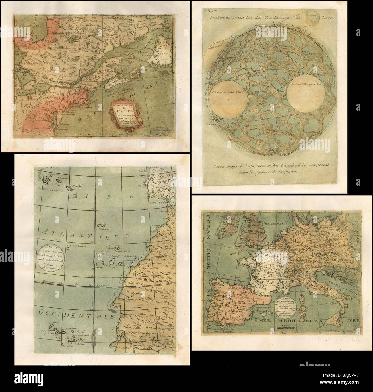 This set of four maps by Jean Fabien Gautier d'Agoty from 1756 presents detailed geographical ...