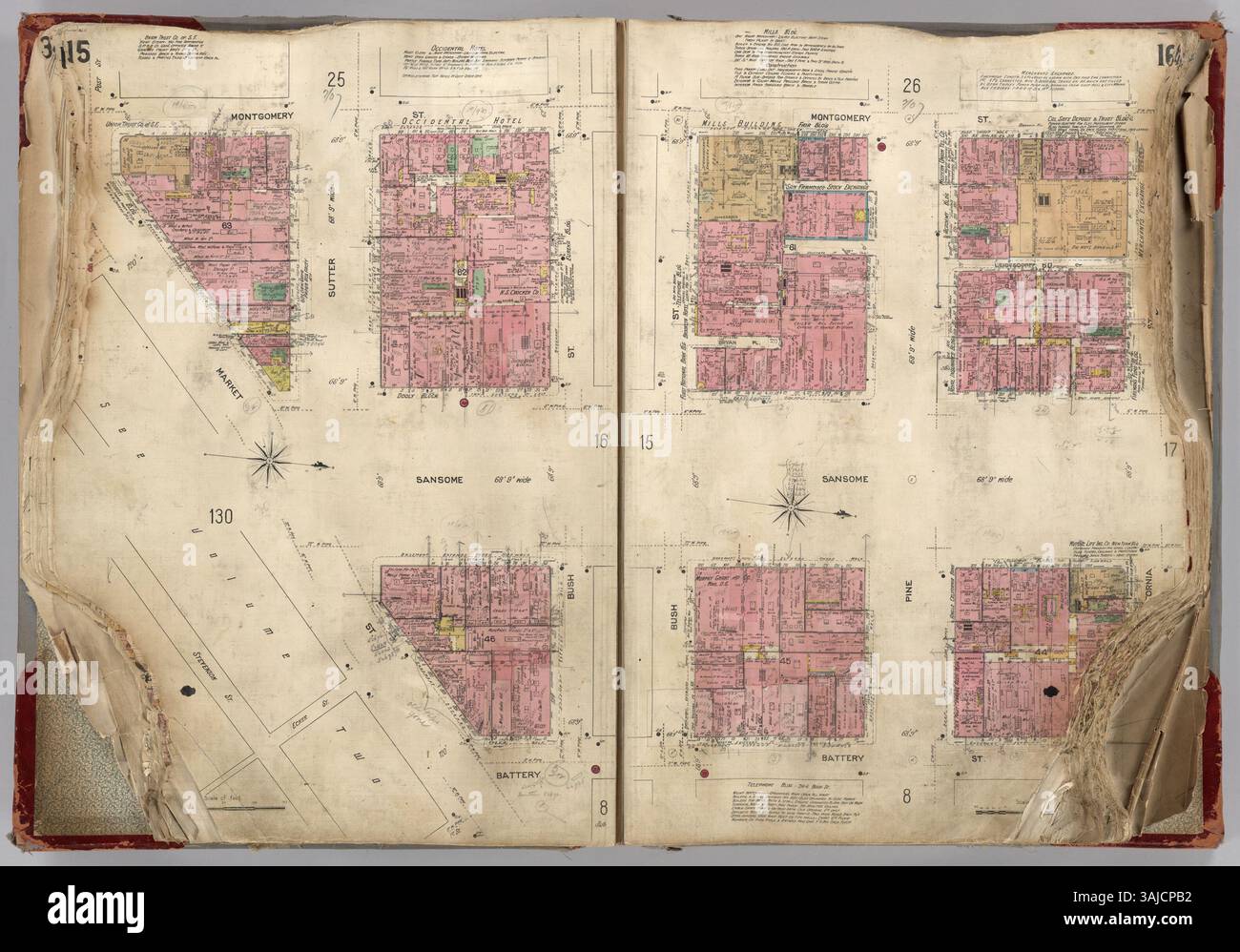 The 1905 San Francisco Sanborn Insurance Map Atlas contains full-color ...