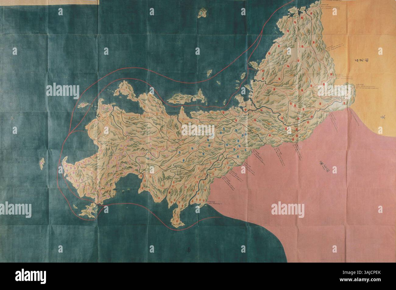 'Nagato Province' by Edo-period cartographer Genroku Kuniezu is a map ...