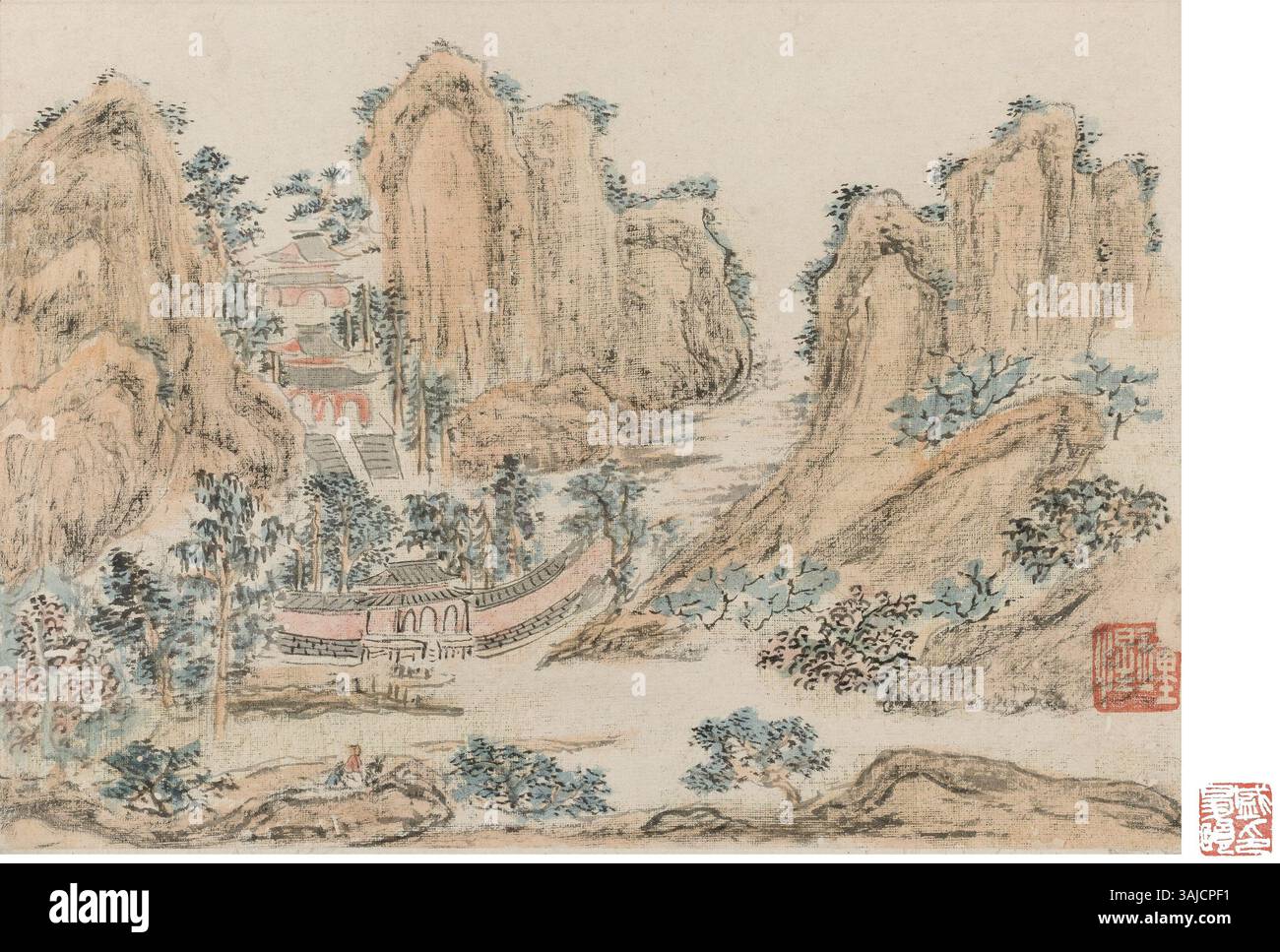 Zhong Xing's 'Ten Views of Jingling' (1610-1625) features ink and color ...