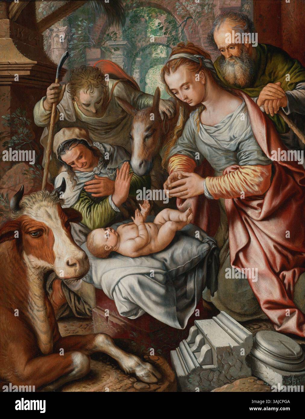 Joachim Beuckelaer's 1564 painting 'Adoration of the Shepherds' depicts ...