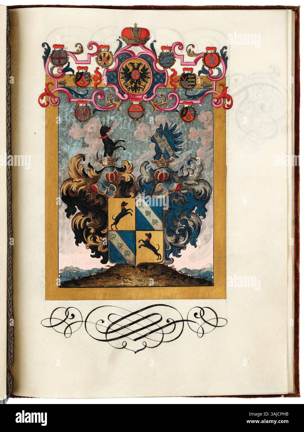 This 1731 heraldic document displays the coat of arms for Franz ...