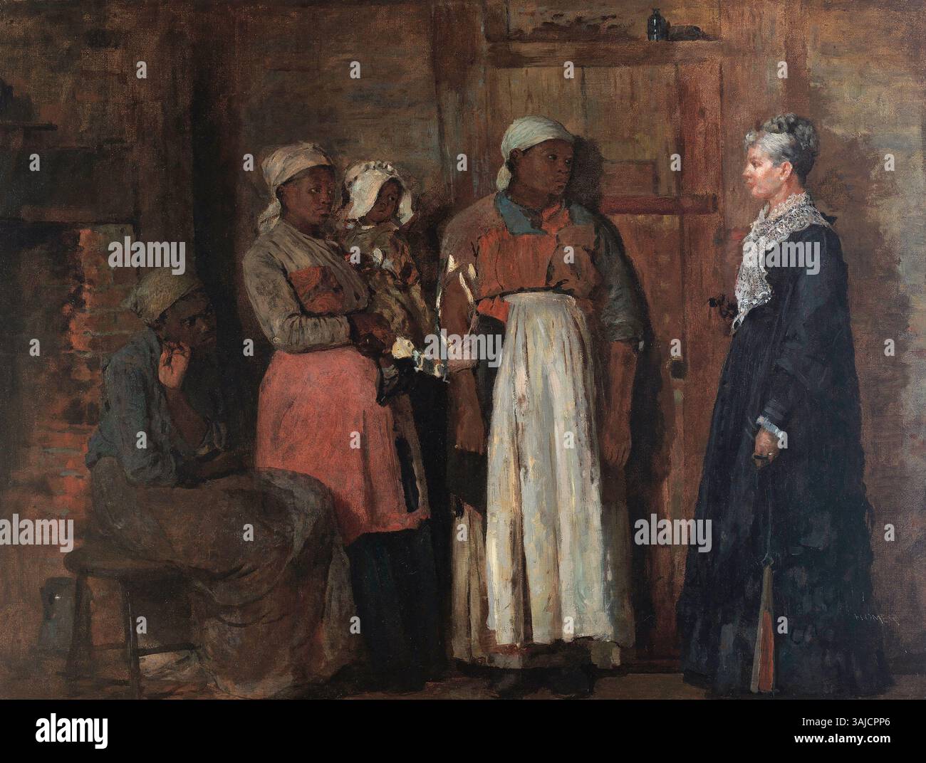This 1876 painting by Winslow Homer shows a woman and two men in an ...