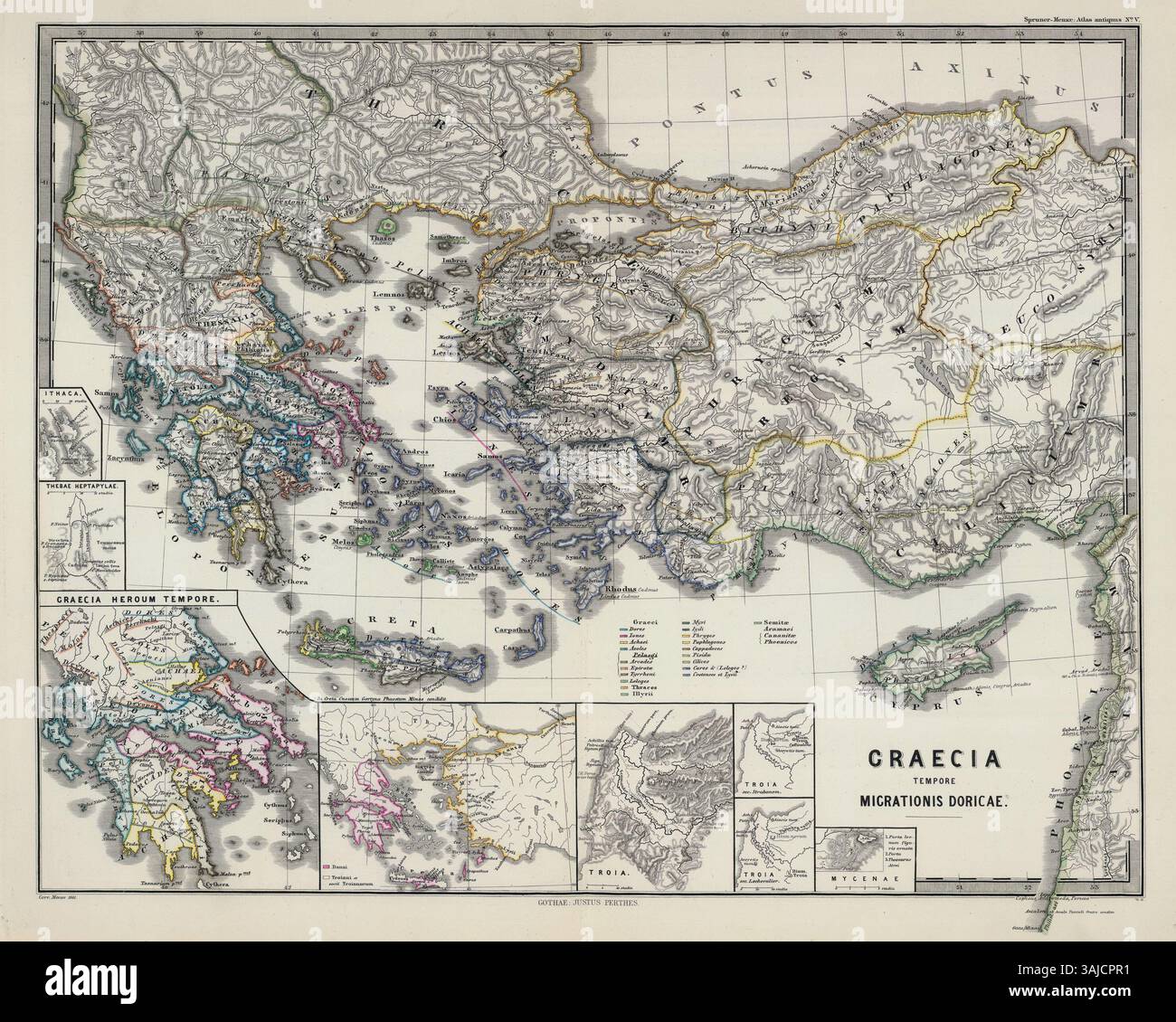 This 1865 map by Karl Spruner von Merz illustrates Greece during the ...