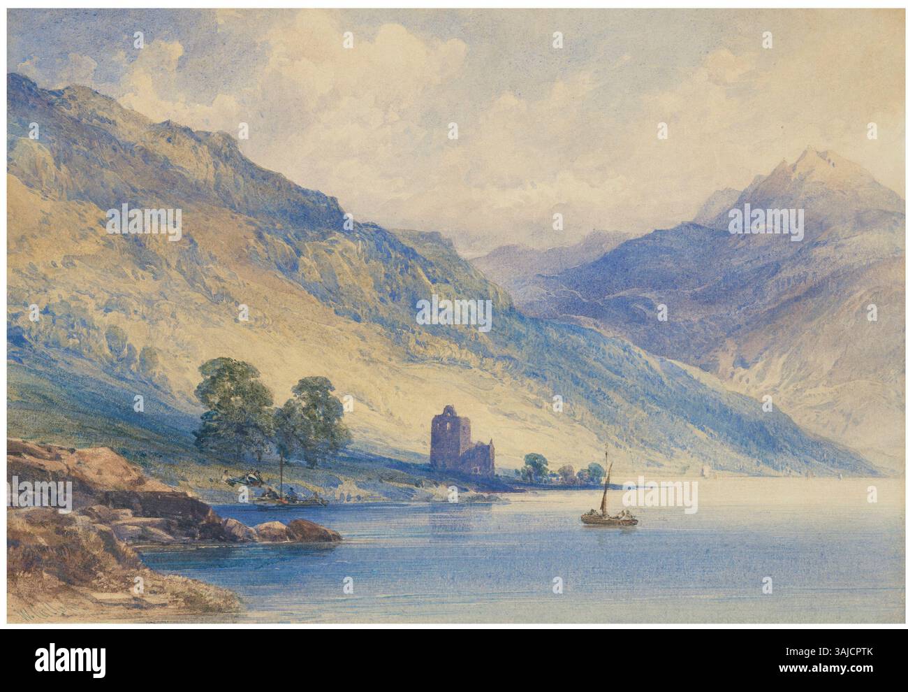 William Callow’s watercolor of Loch Awe in Scotland captures the serene ...