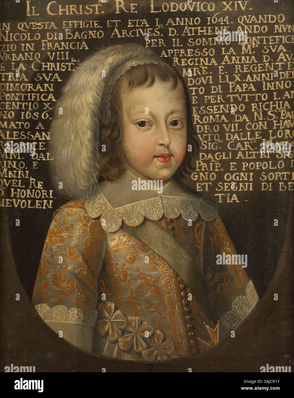 This portrait depicts King Louis XIV at the age of six, painted in 1644 ...