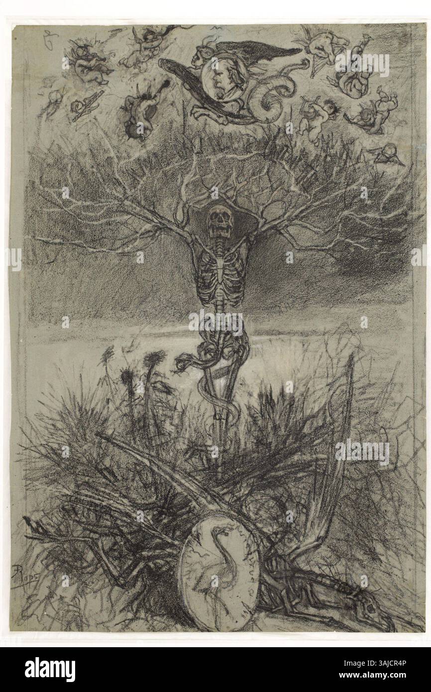 Félicien Rops’ 1866 pencil drawing, 'Definitive Design for the ...