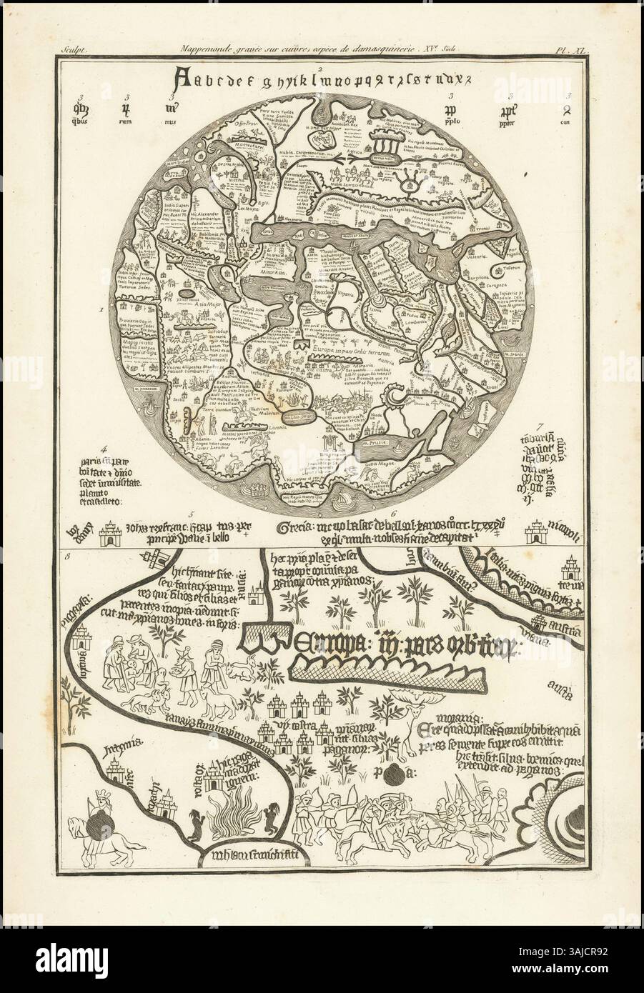 The 1823 facsimile of the Cardinal Borgia Map, originally created ...