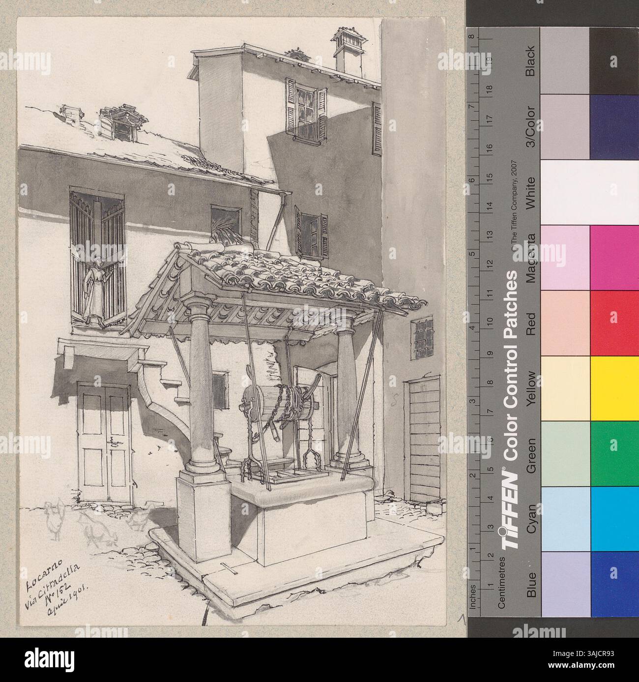This 1901 drawing by Johann Rudolf Rahn depicts a draw-well located in ...