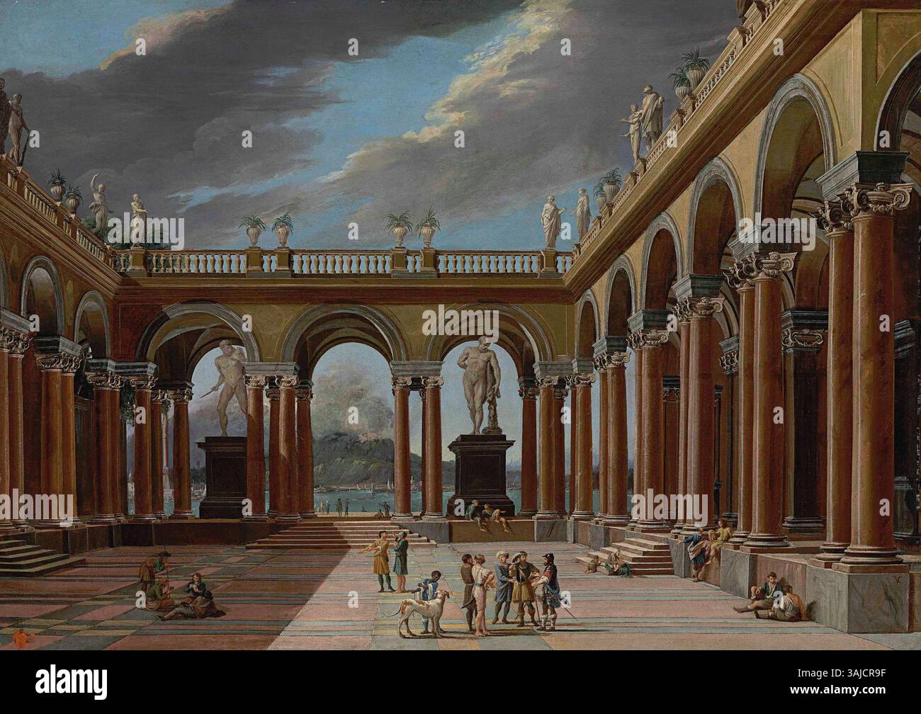 This 17th-century painting by Viviano Codazzi depicts a loggia with ...