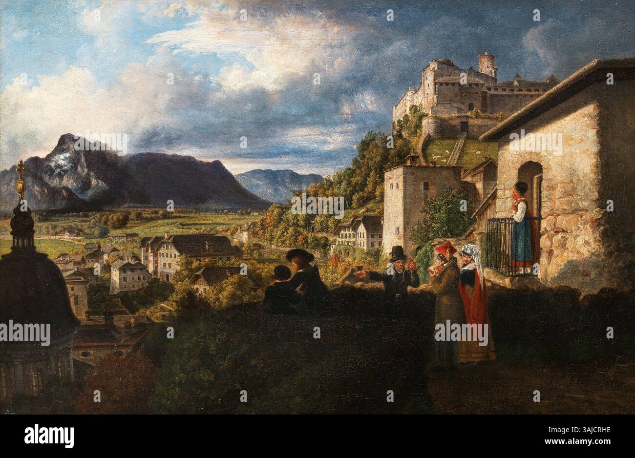 This 19th-century painting of Salzburg’s view into the Nonntal valley ...